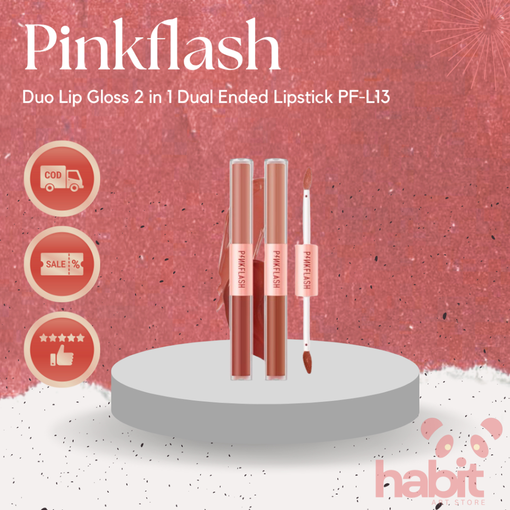 Jual Pinkflash Duo Lip Gloss 2 in 1 Dual Ended Lipstick PF-L13 | Shopee ...