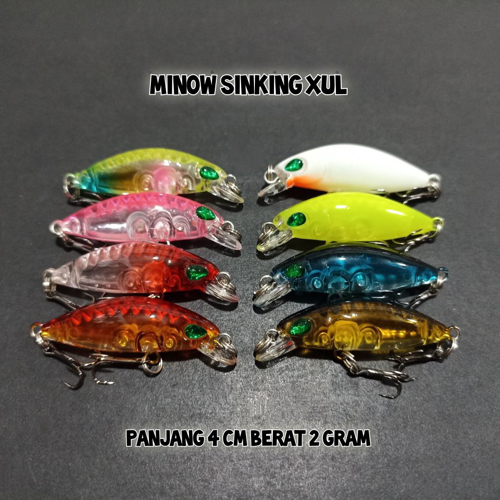 Jual lure minow sinking xul panjang 4 cm 2 gram umpan pancing casting ...