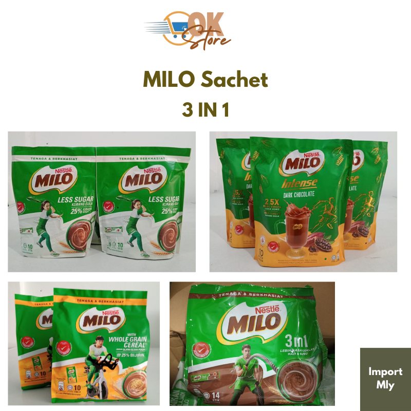 Jual Milo Sachet 3 IN 1, Milo Sachet Cereal, Milo Sachet Less Sugar ...