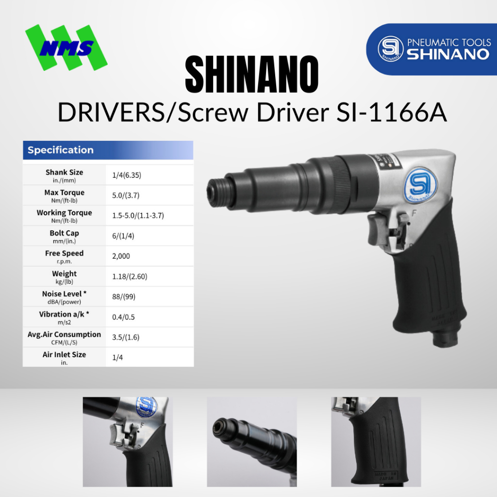 Jual Mesin Obeng Angin Shinano SI-1166A Screwdriver Air Tool | Pistol ...