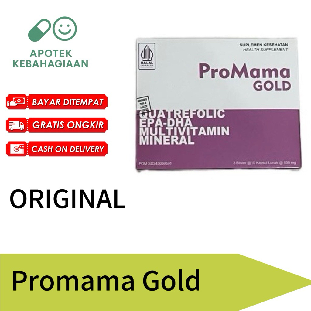Jual Promama Gold Box Isi 30 Tablet Vitamin Suplemen | Shopee Indonesia