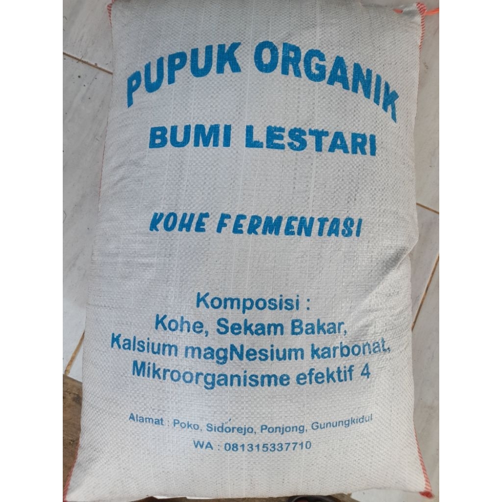 Jual BUMI LESTARI pupuk organik kohe fermentasi kemasan karung 25kg ...