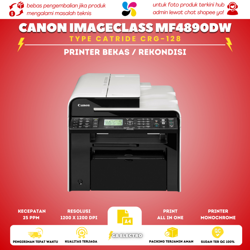 Jual Canon imageCLASS MF4890dw hitam putih A4 duplex scan copy | Shopee ...