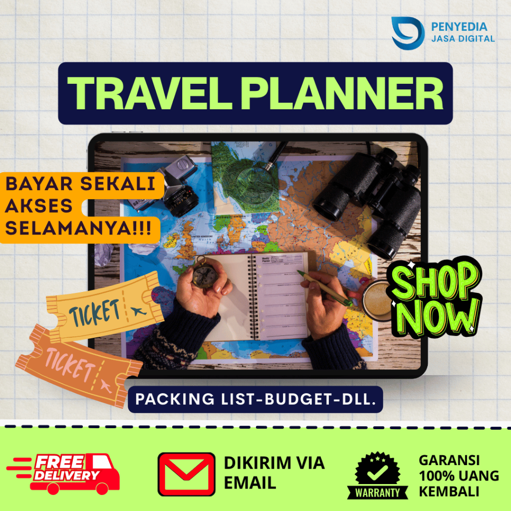 Jual Template Travel Planner: Atur Jadwal & Anggaran Liburan Kelola ...