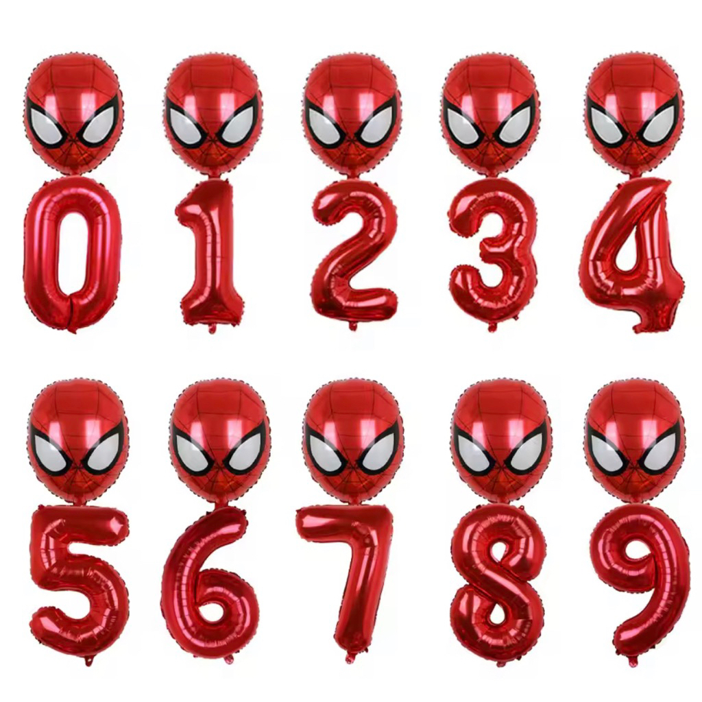Jual Set balon foil angka 80cm warna merah jumbo karakter avenger ...