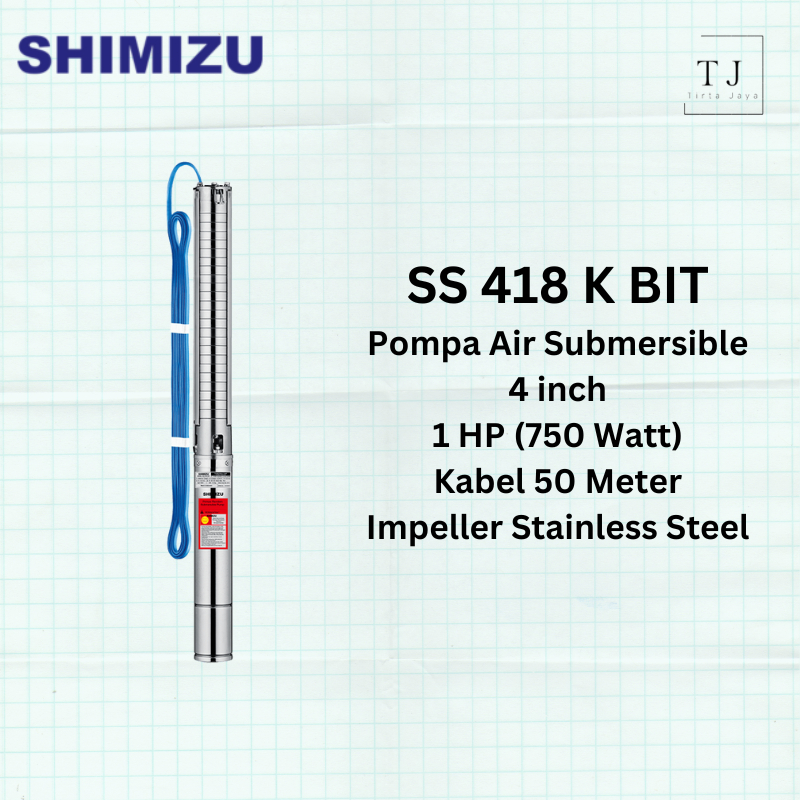 Jual Pompa Air Submersible SHIMIZU SS 418 K BIT 1 HP Kabel Pompa Sible ...