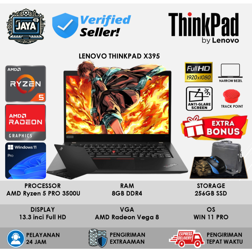 Jual Laptop Lenovo Thinkpad X395 Amd Ryzen 5 Pro 3500u RAM 8GB 1TB SSD ...