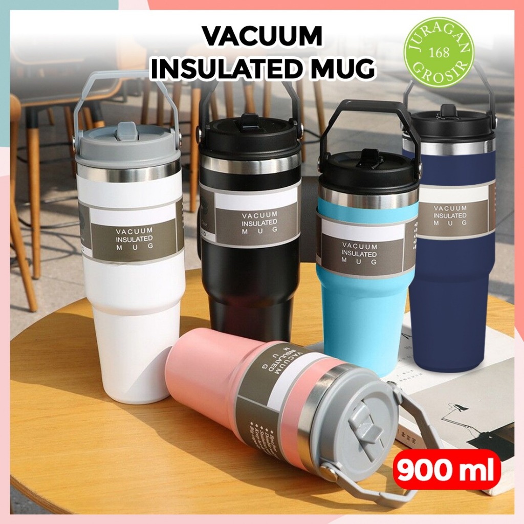 Jual TUMBLER VACUM INSULATED MUG HANDLE 900ML | Shopee Indonesia