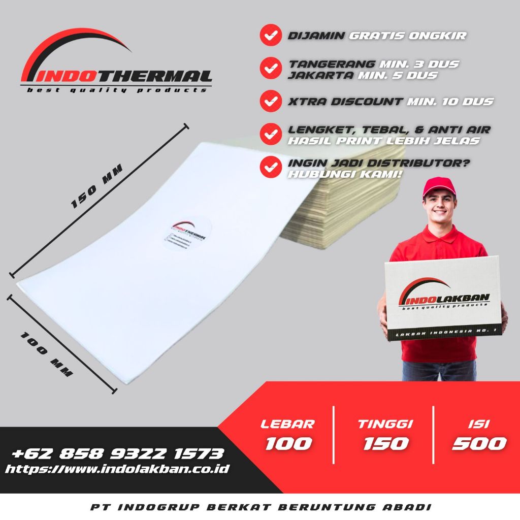 Jual Per Dus - Label Thermal Sticker Sheet 100x150 A6 - Isi 500 pcs ...