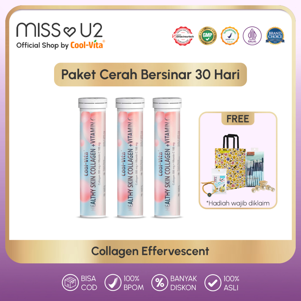 Jual COOLVITA ORIGINAL Collagen Paket Cerah Bersinar 60 Tablet Collagen ...