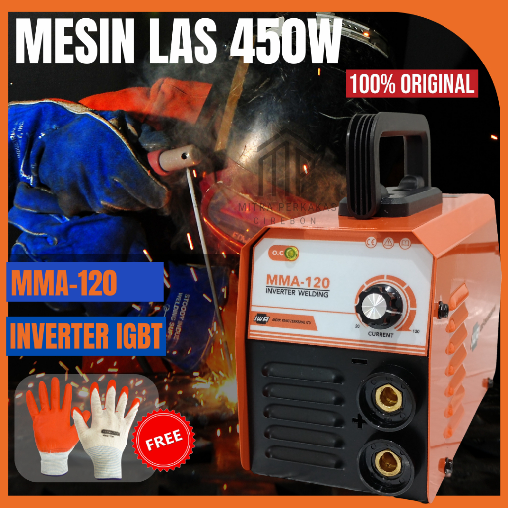 Jual Mesin Las Listrik IWA MMA-120 Inverter IGBT 450W Portable Ringan ...