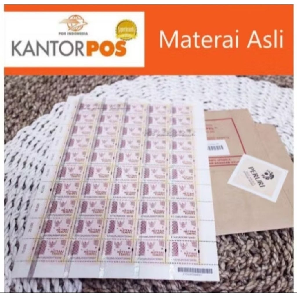 Jual Materai Perangko Kantor Pos 10.000 100pcs | Shopee Indonesia