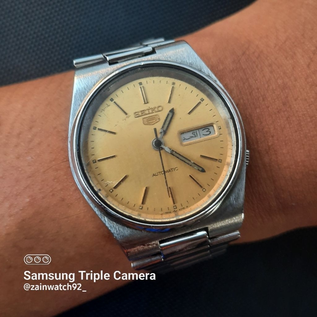 Jual Jam Tangan Seiko 5 Caliber 7009 Gold Dial Vintage Automatic ...