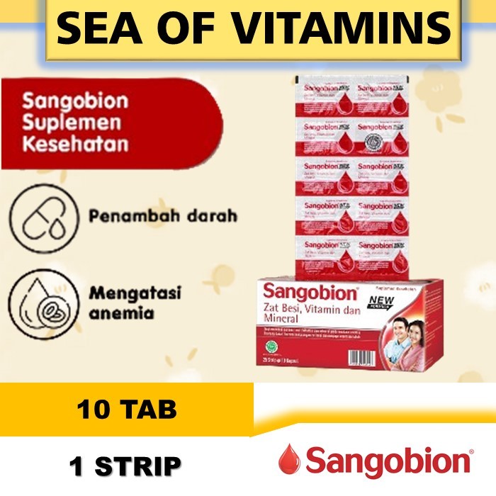 Jual Sangobion Suplemen Kapsul Untuk Anemia Strip Isi 10 Tablet ...