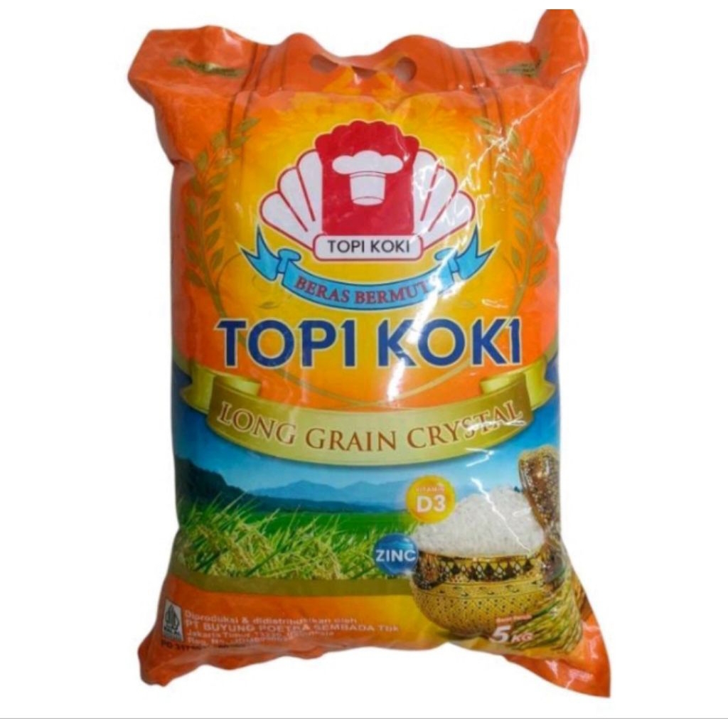Jual Beras Topi Koki Long Grain Crystal 5 kg | Shopee Indonesia