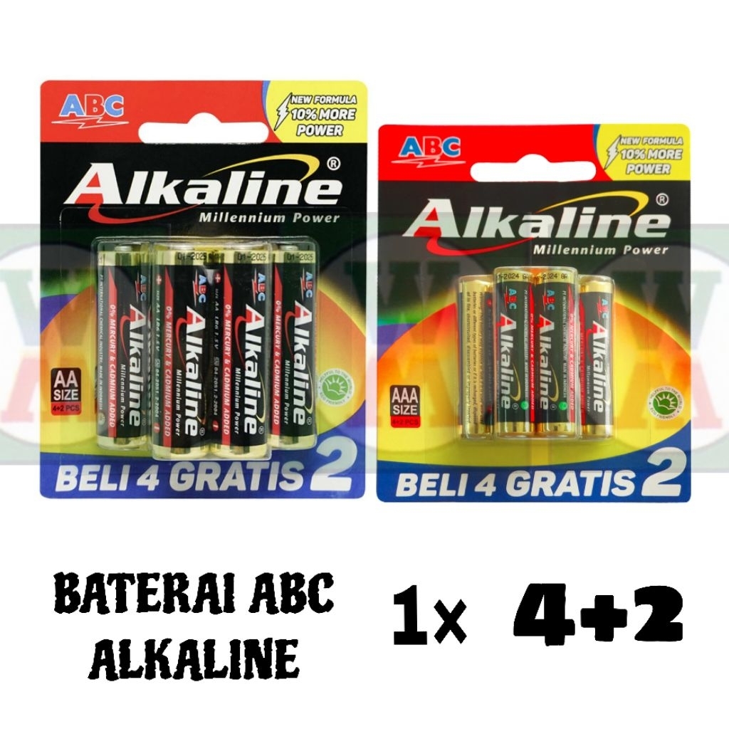 Jual Batre LR-3/ LR-6 Baterai ABC Alkaline 4+2 AA / AAA | Shopee Indonesia