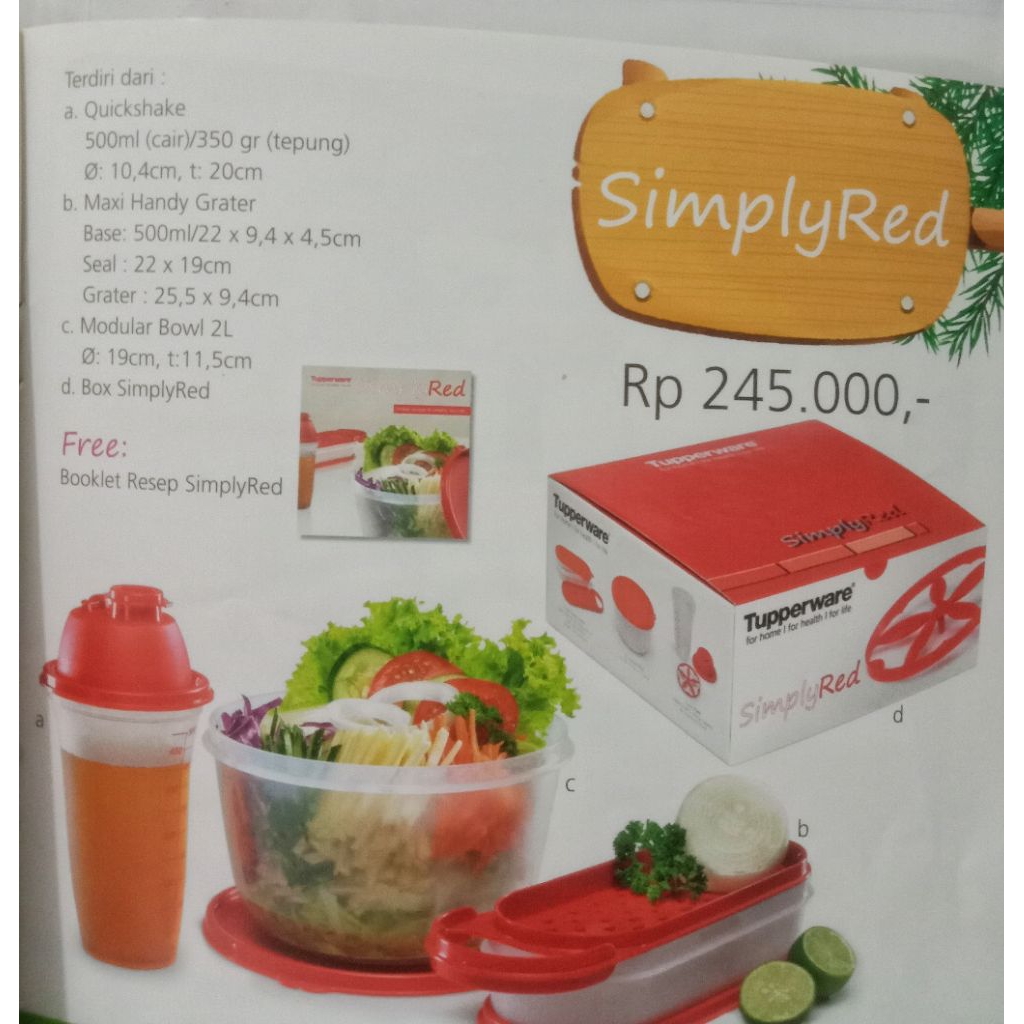 Jual Tupperware Simply Red Set (parutan, gelas takar dan bowl) | Shopee ...