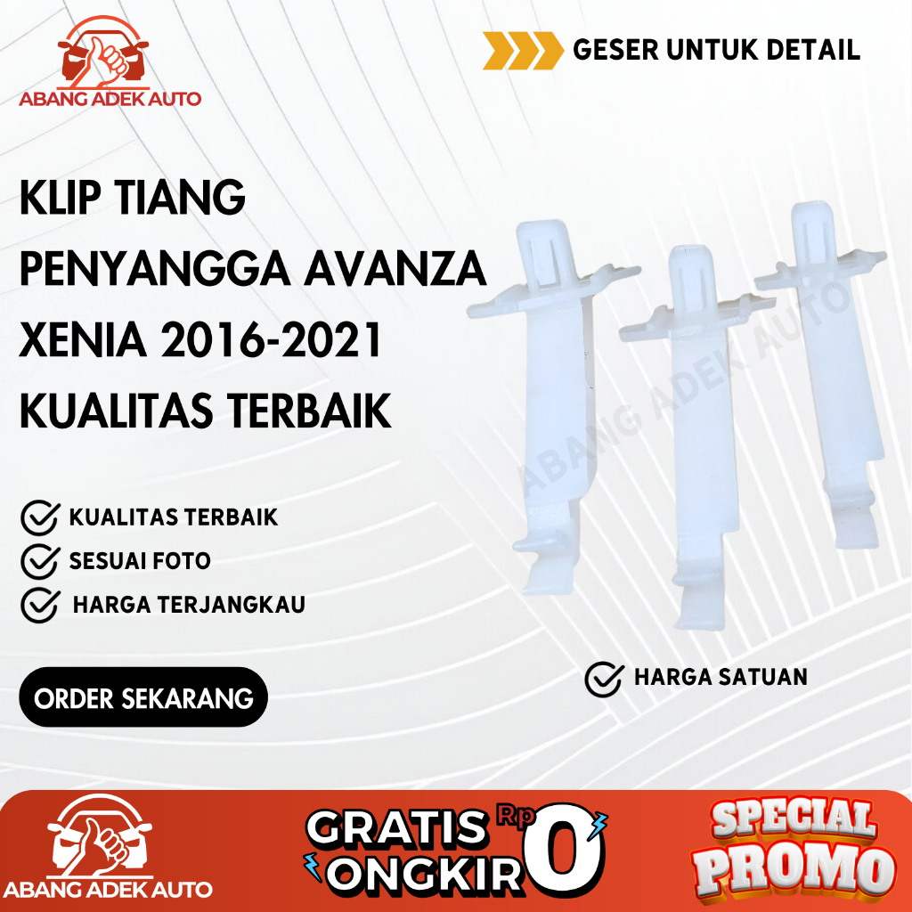 Jual Klip Tiang Penyangga Besi Kap Mesin Avanza Xenia 2016-2020 BEST ...