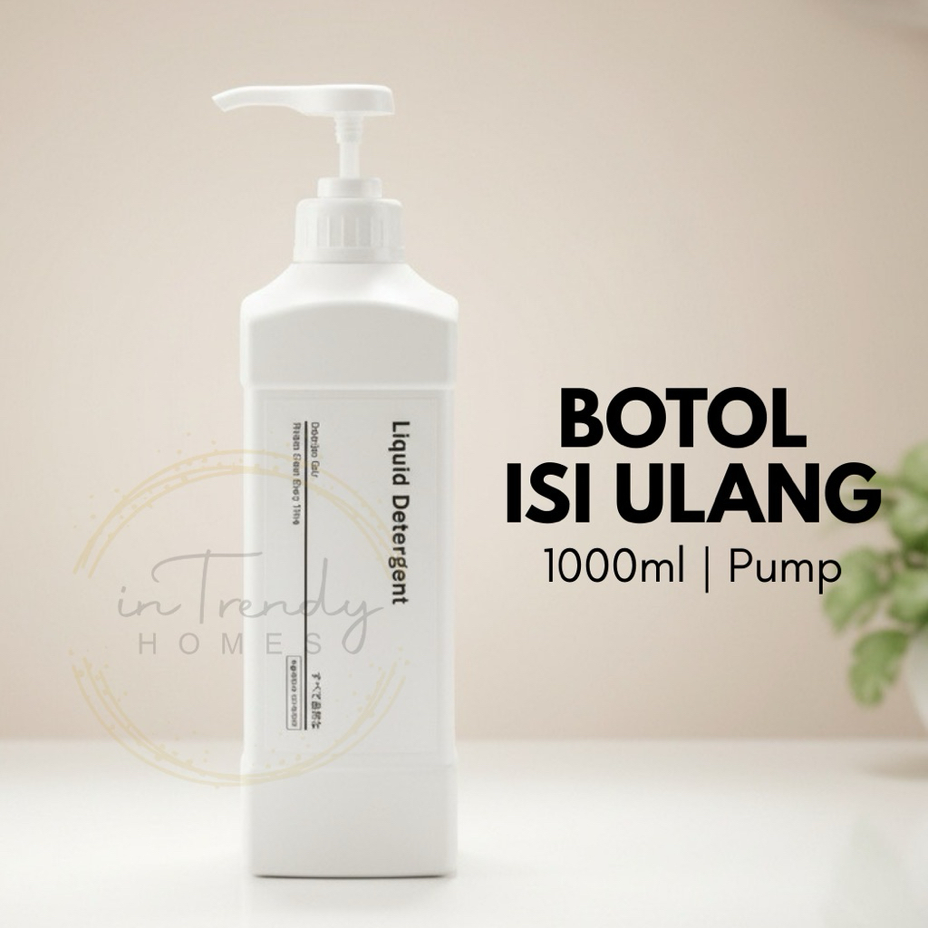 Jual PUMP Botol Sabun Detergen Cair 1000ml Plastik Tebal Refill Kosong ...