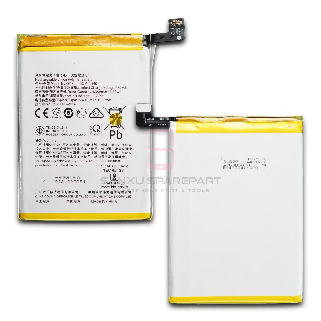 Jual Baterai Batre Reno 5 4G Reno 6 4G Reno 5Z F19 Pro Plus 5G BLP 819 ...