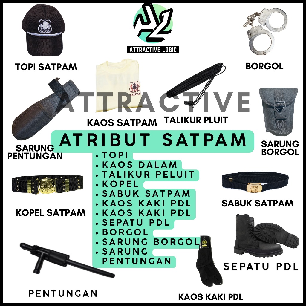 Jual GROSIR ATRIBUT SATPAM LENGKAP TOPI KAOS TALIKUR BORGOL KOPEL ...