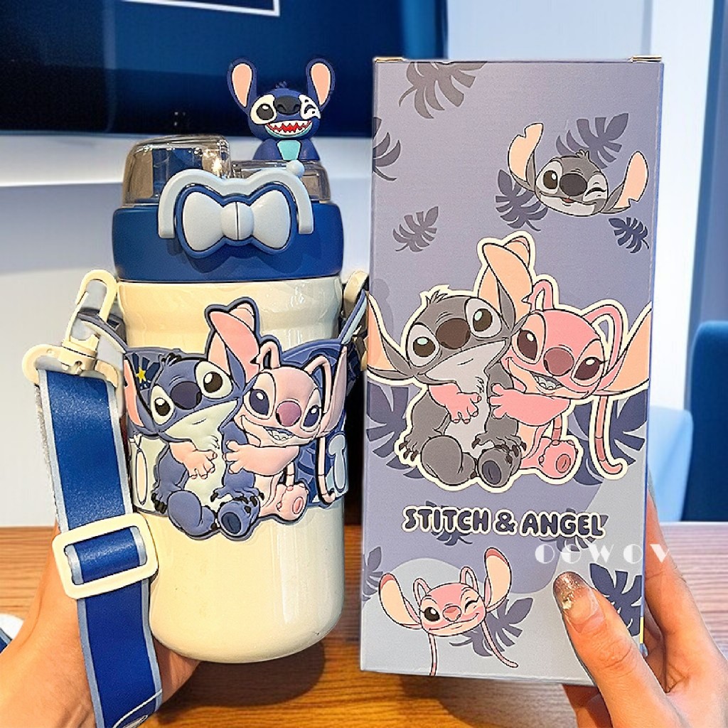 Jual Disney Stitch & Angel Water Bottle 3D with Strap (600 ML) - Botol ...