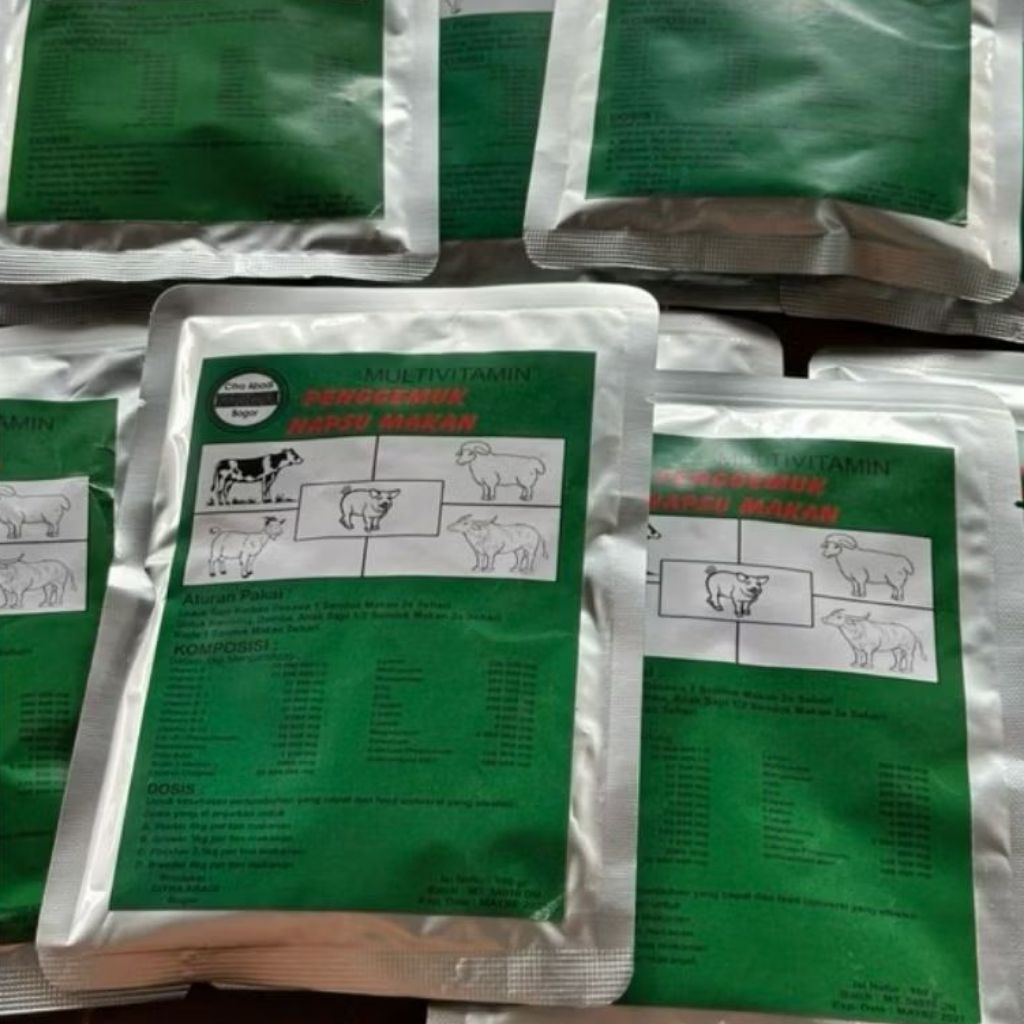 Jual MULTIVITAMIN PENGGEMUK TERNAK SAPI//KAMBING//KUDA//BABI 100G ...