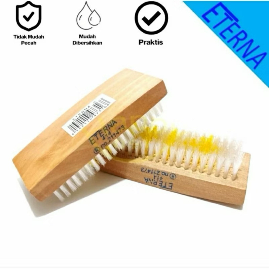 Jual Sikat Baju Kayu Eterna Bulu Halus / Sikat Kayu Cuci Baju /Sikat ...