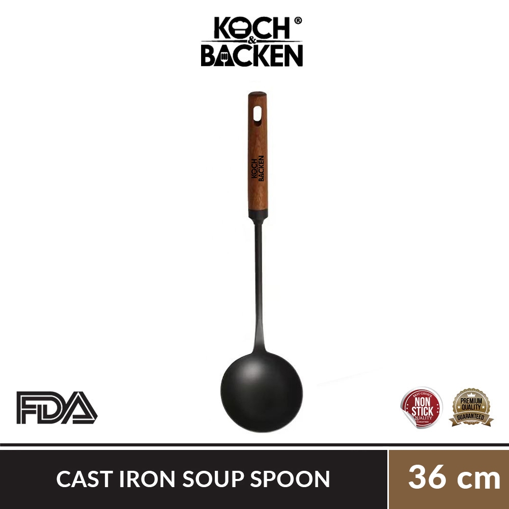 Jual KOCH&BACKEN Cast Iron Soup Spoon 36 cm - Spatula Sendok Soup Besi ...