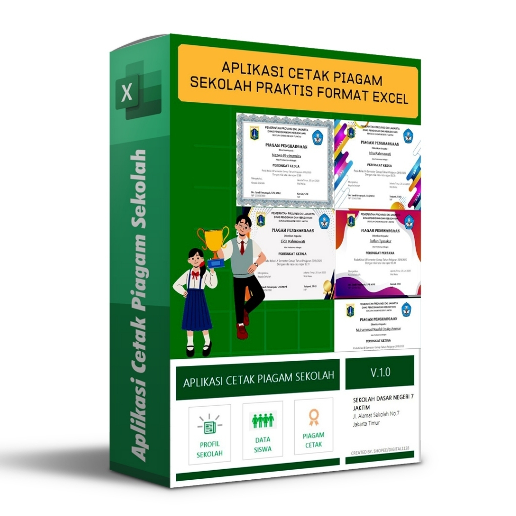 Jual Aplikasi Cetak Piagam Sekolah Format Excel | Shopee Indonesia