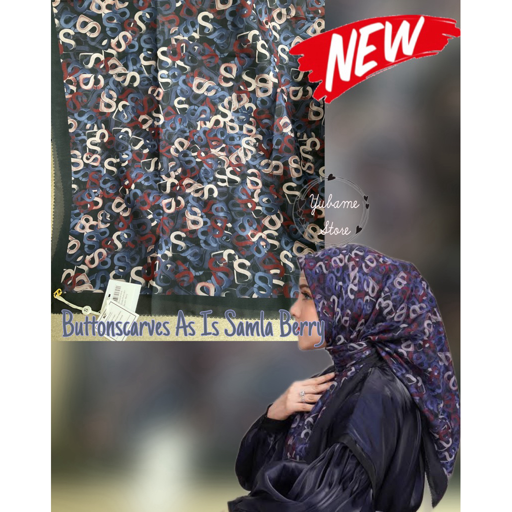 Jual Buttonscarves As Is Samla Berry NEW | Shopee Indonesia