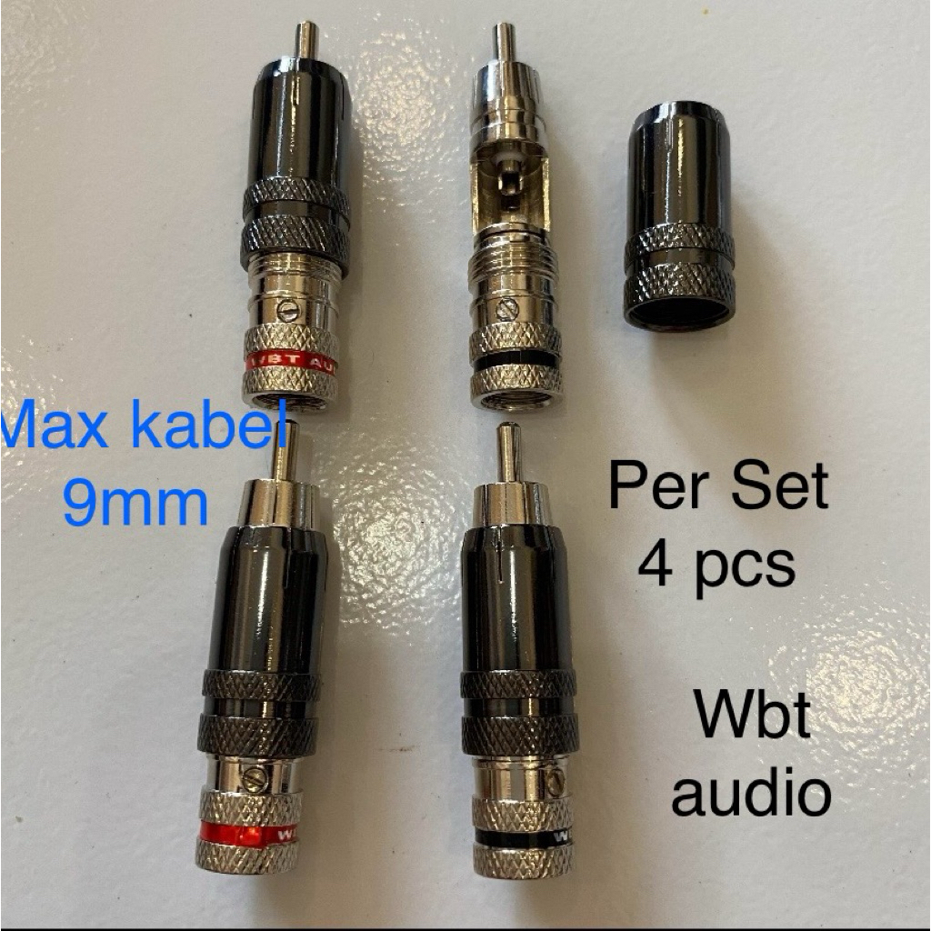 Jual Jack RCA Wbt Audio locking per set 4 pcs, max besar kabel 9mm ...