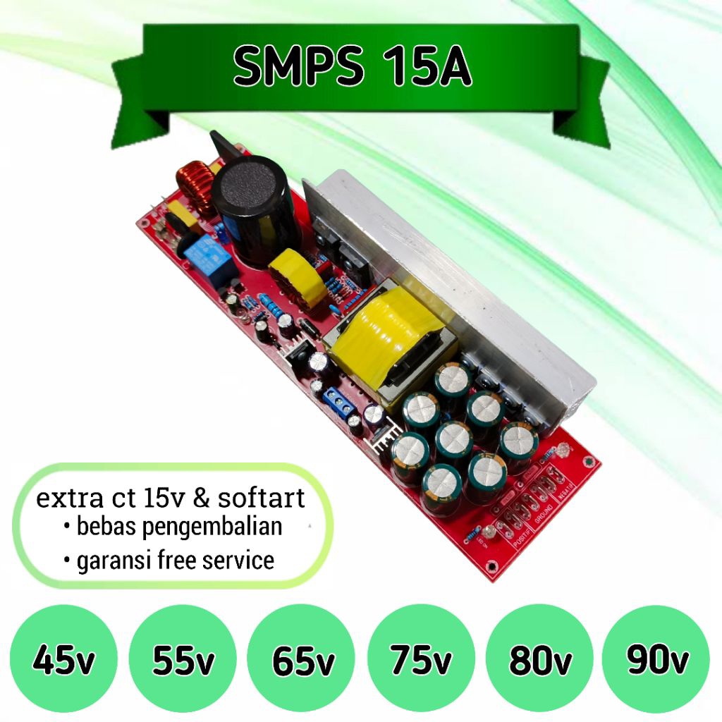 Jual trafo smps sos hb 15A 1500w CT 45v 55v 65v 75v 80v 90v power ...