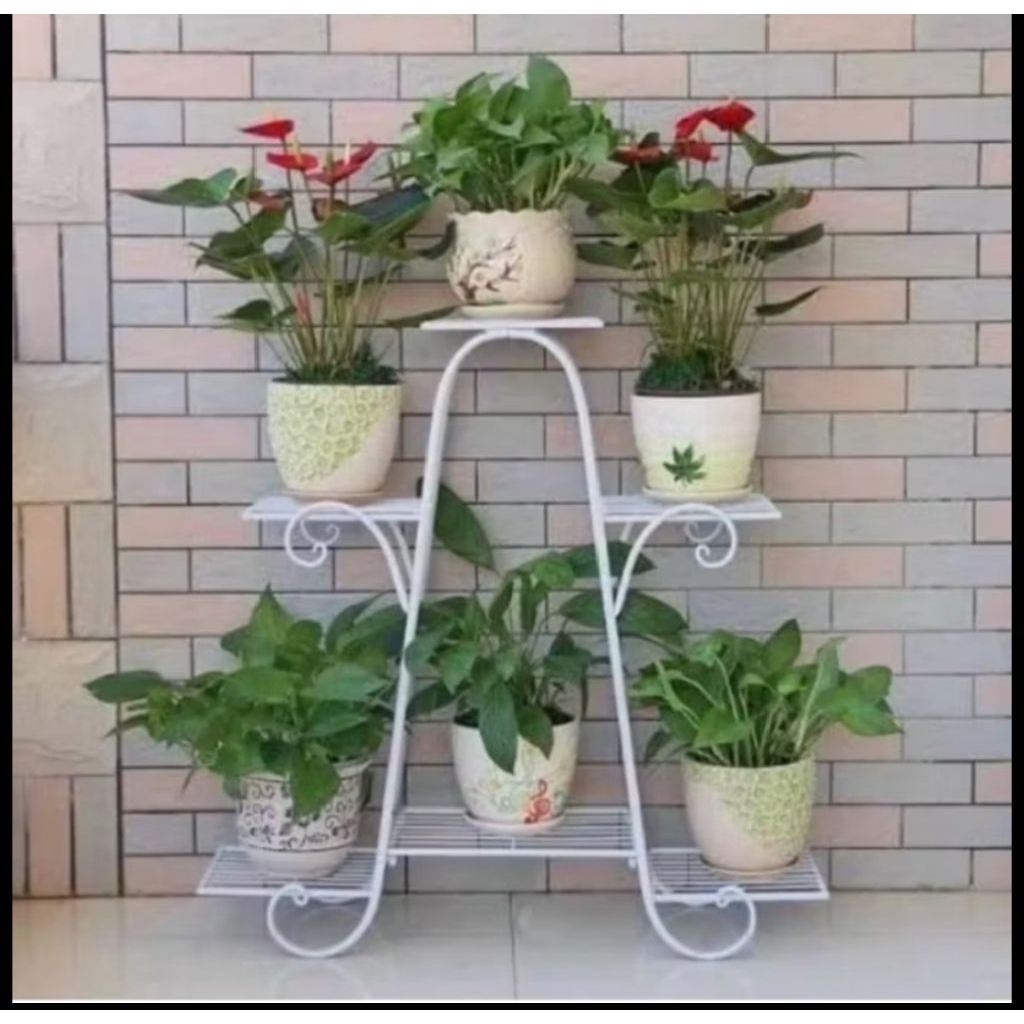 Jual Rak Tanaman 6 Tempat Pot Bunga/Dudukan Rak Tempat Pot Bunga 6 ...