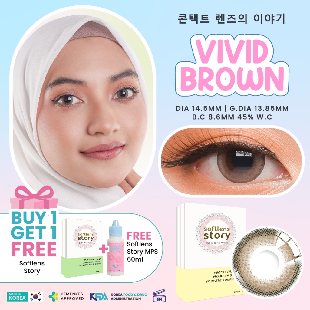 Jual BUY 1 GET 2 SOFTLENS STORY VIVID BROWN MADE IN KOREA | Shopee ...
