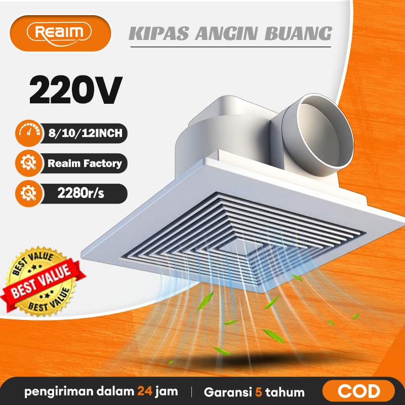 Jual REAIM Ducting Exhaust Fan Plafon 12 Inch kipas angin blower atap ...