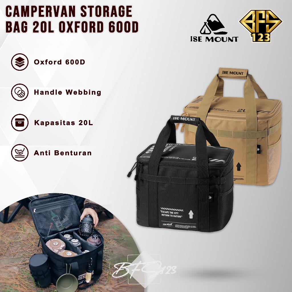 Jual ISE MOUNT Storage Bag 20L Campervan Tas Penyimpanan Peralatan camping Gas Tank Stove ...