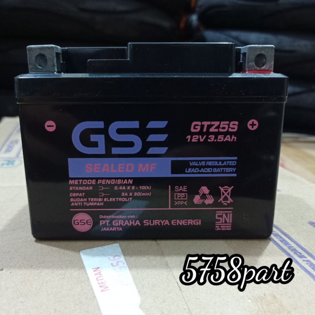 Jual AKI / Baterai GS-E 12Volt GTZ-5S MF Original Real pic | Shopee ...