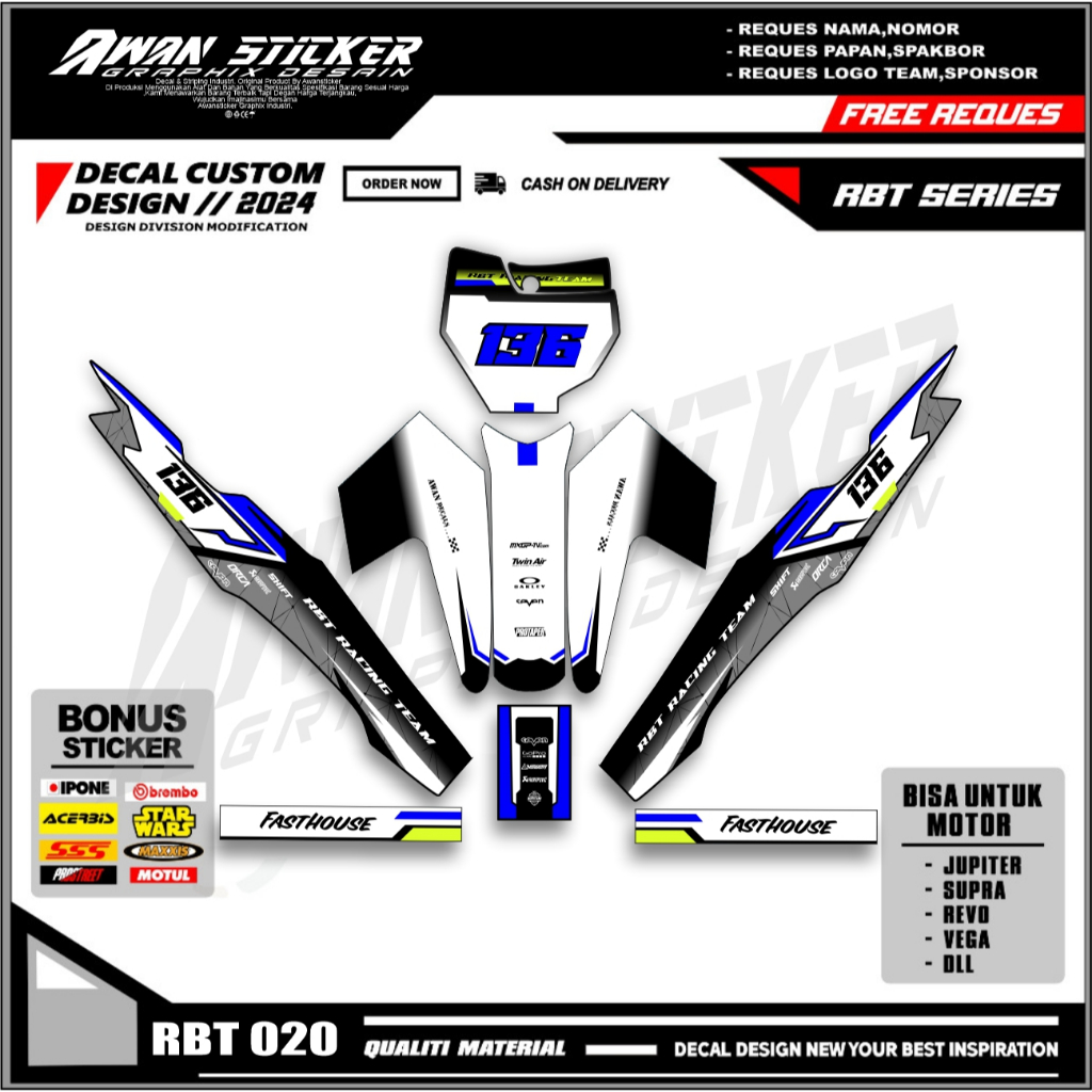 Jual STIKER Decal Stiker Bebek RBT/GTX VEGA R NEW Stiker Striping Motor ...