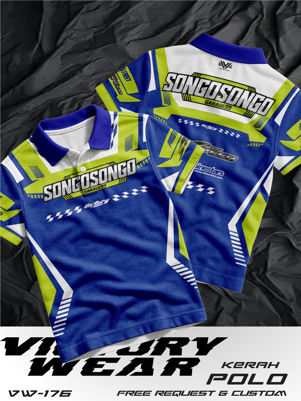 Jual JERSEY KAOS RACING CUSTOM POLO KERAH KANCING V-NECK, KAOS SATUAN ...