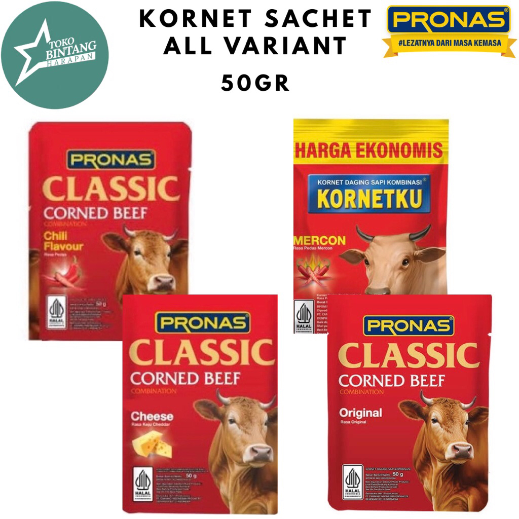 Jual Kornet Daging Pronas Classic Original, Keju, Pedas, Mercon ...
