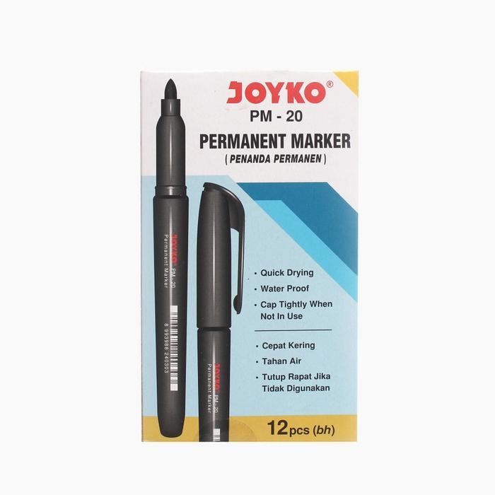Jual Spidol Permanent Marker HITAM Joyko PM-20 Original (1 PCS ...