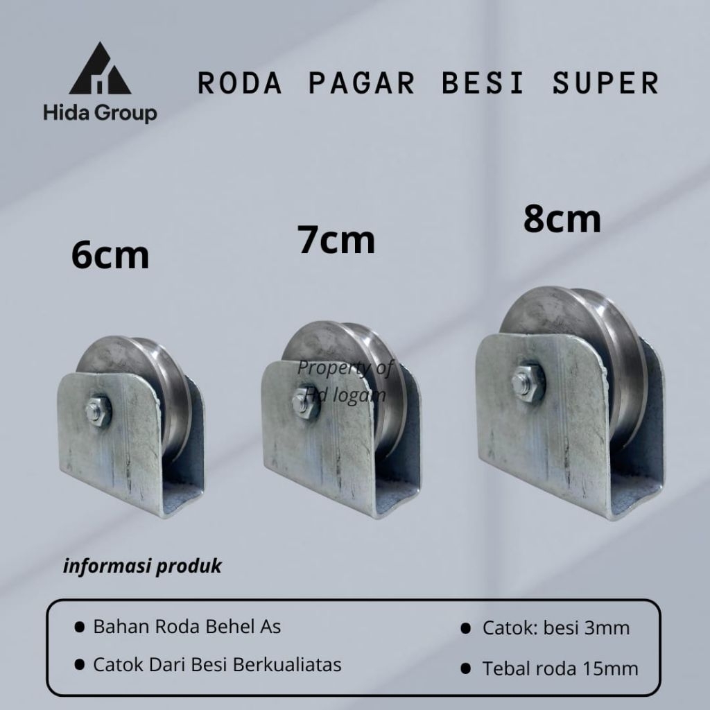 Jual Roda Pagar Super Premium Ukuran 6.cm 7.cm 8.cm dan 10.cm Model Rel ...