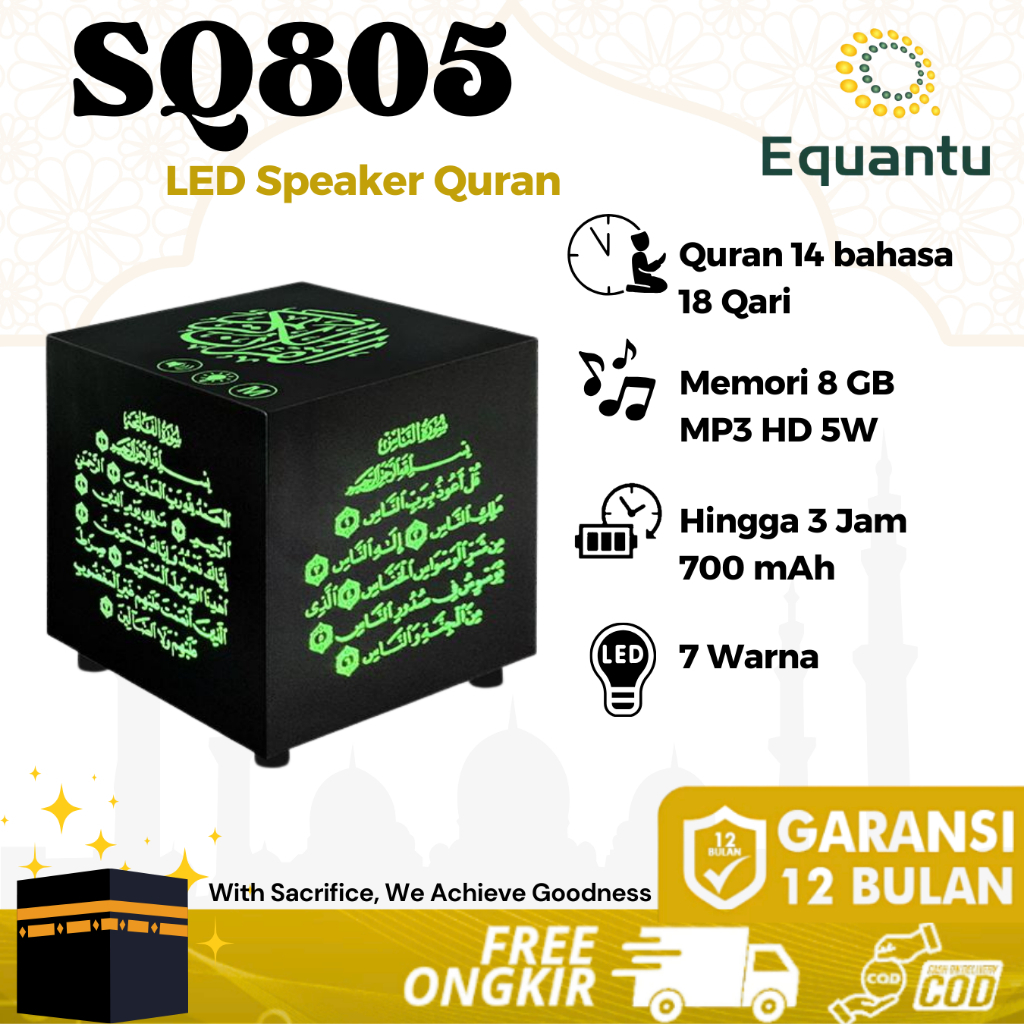 Jual Equantu SQ805 Quran Cube Speaker Al Quran Bluetooth | Shopee Indonesia