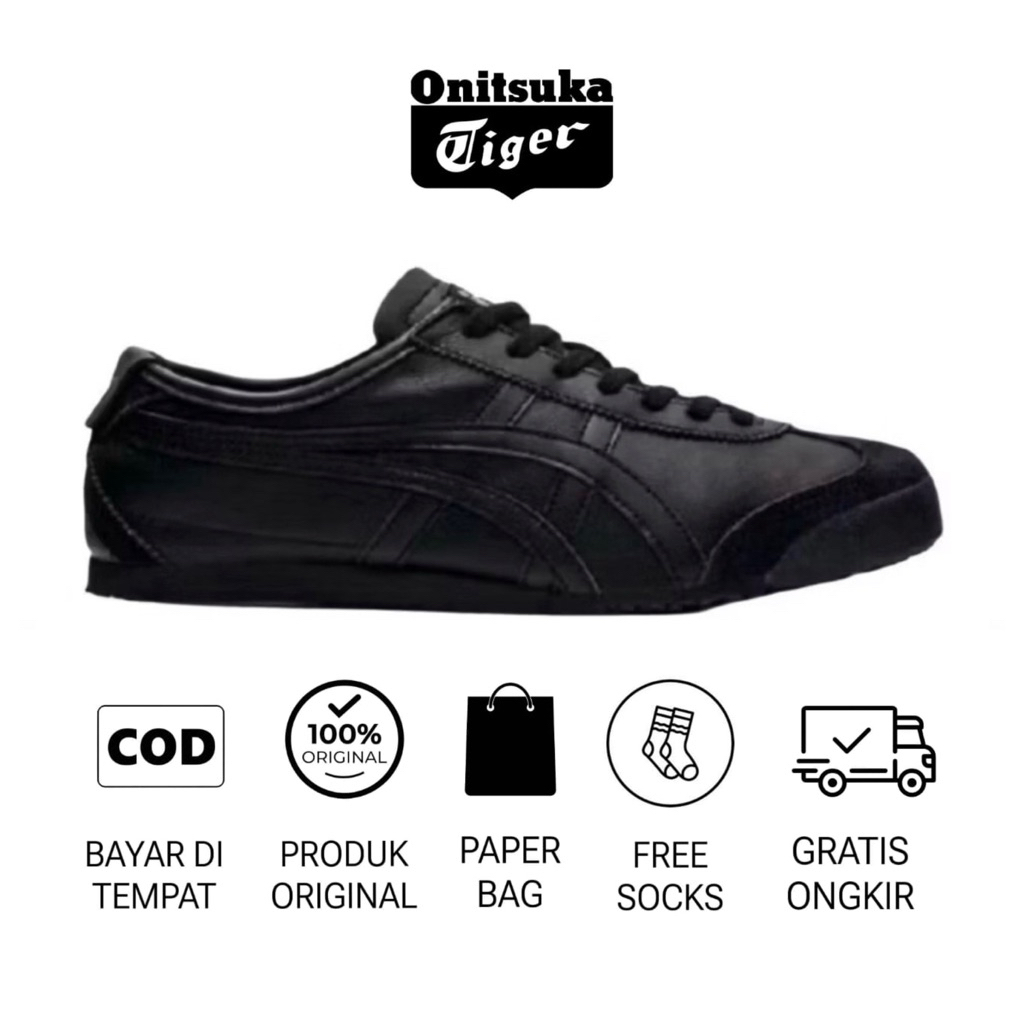Jual Sepatu onitsuka full black sepatu sneakers sepatu wanita sepatu ...