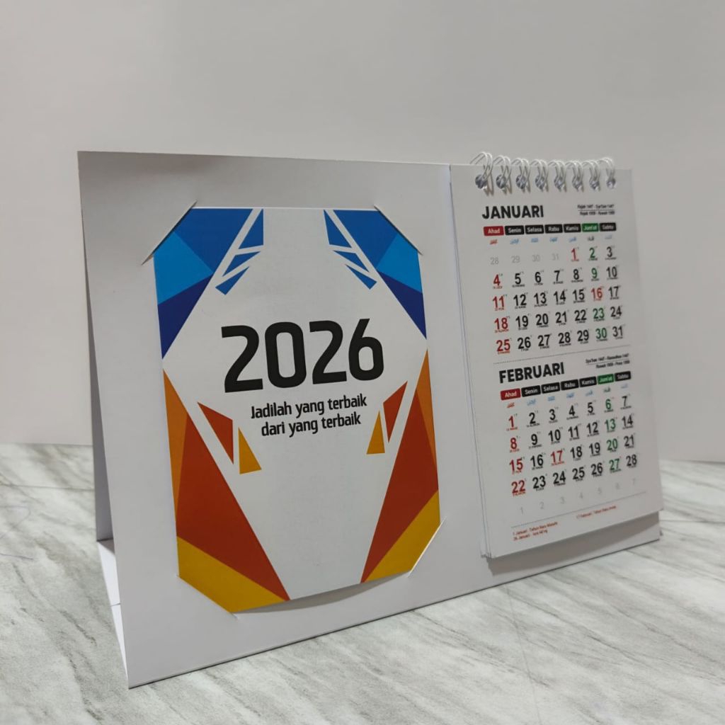 Jual Kalender Meja 2026 - Kalender Duduk / Bisa Custom Tanpa Minimal ...