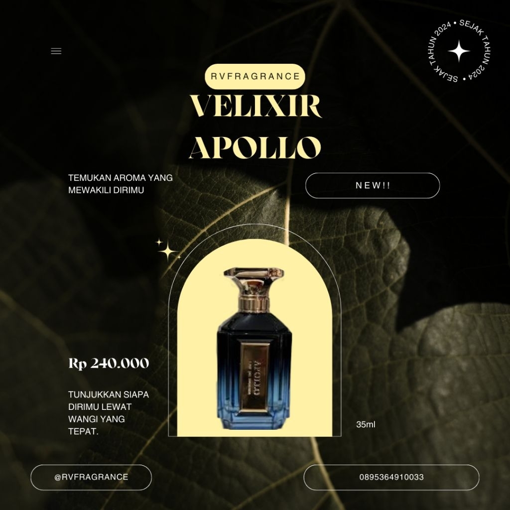 Jual Velixir Apollo 35 ML – Segar, Maskulin, Woody Fruity Spicy ...