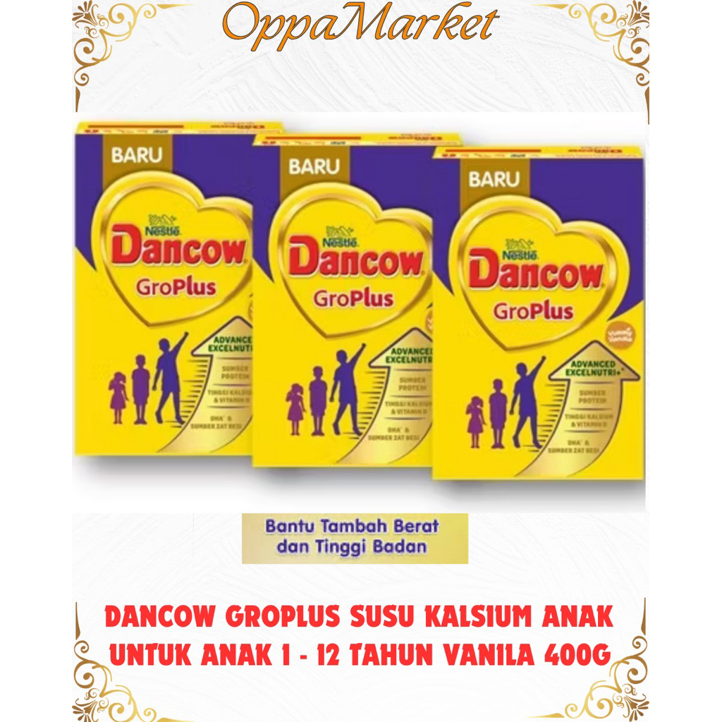 Jual Dancow Groplus Susu Pertumbuhan Anak 1-12 Tahun Rasa Vanilla 400G ...