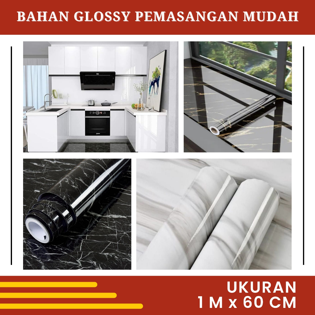 Jual Wallpaper Stiker Marmer Walpaper Meja Motif Marmer Marble Glossy ...