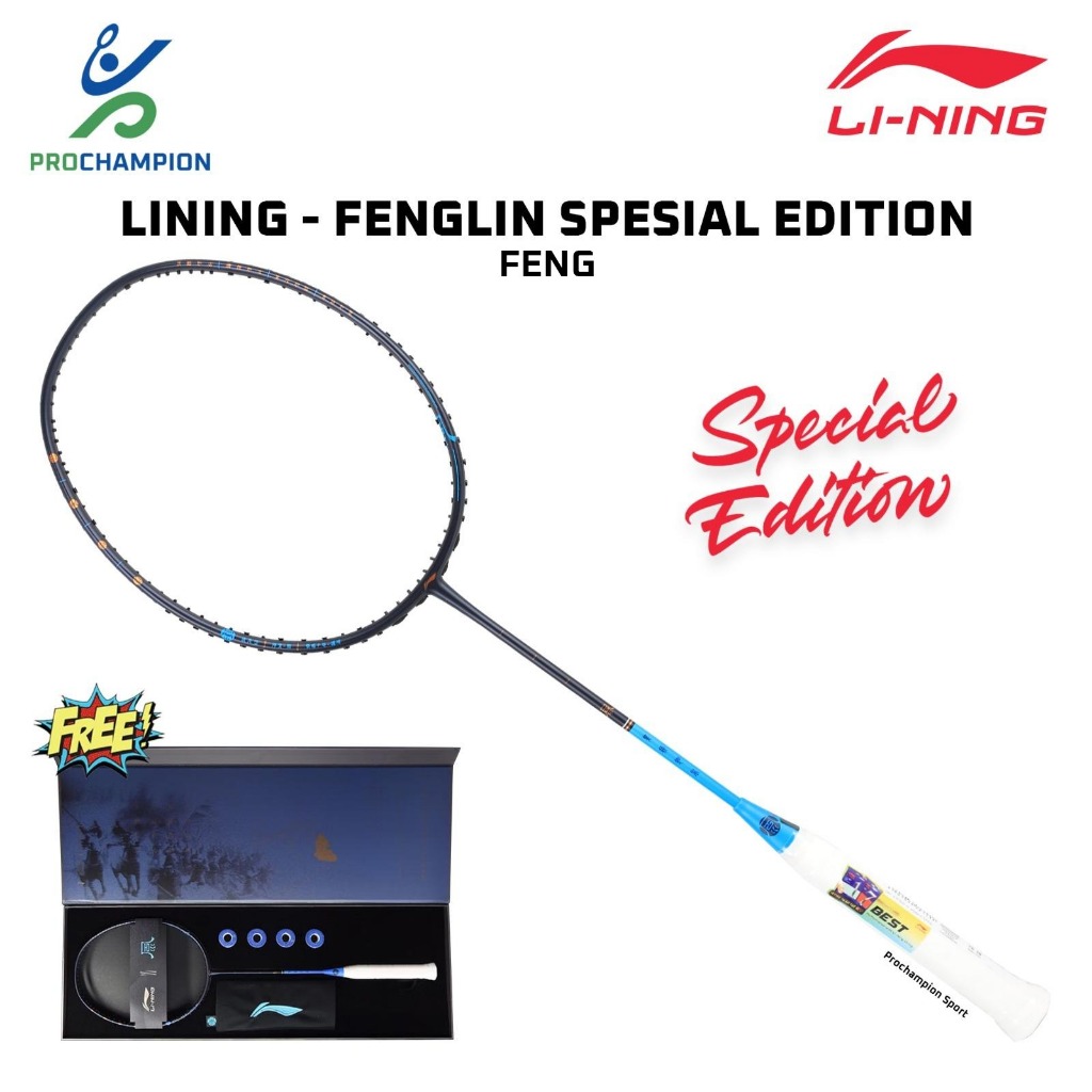 Jual RAKET BADMINTON LINING FENGLIN WIND AYPT059 EDISI BOX SET-BLACK ...